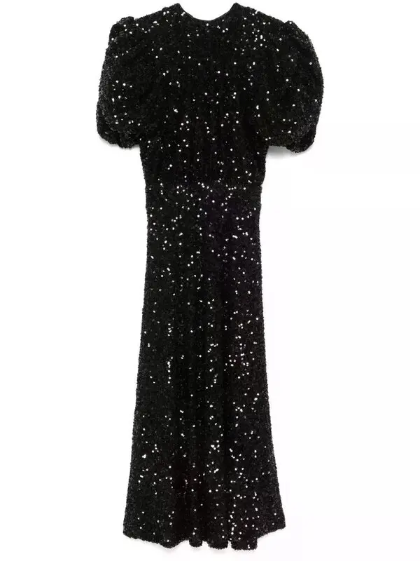 ROTATE BY BIRGER CHRISTENSEN Sequinned Midi Dress - Black