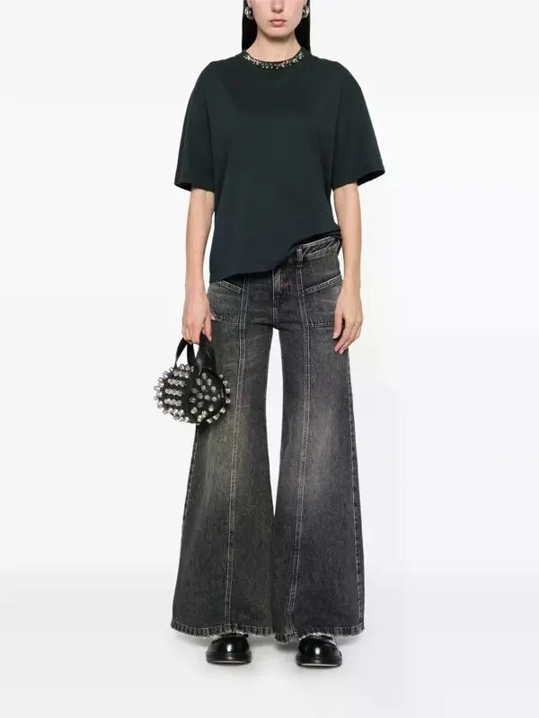 GOLDEN GOOSE Embellished Cotton T-shirt - Black