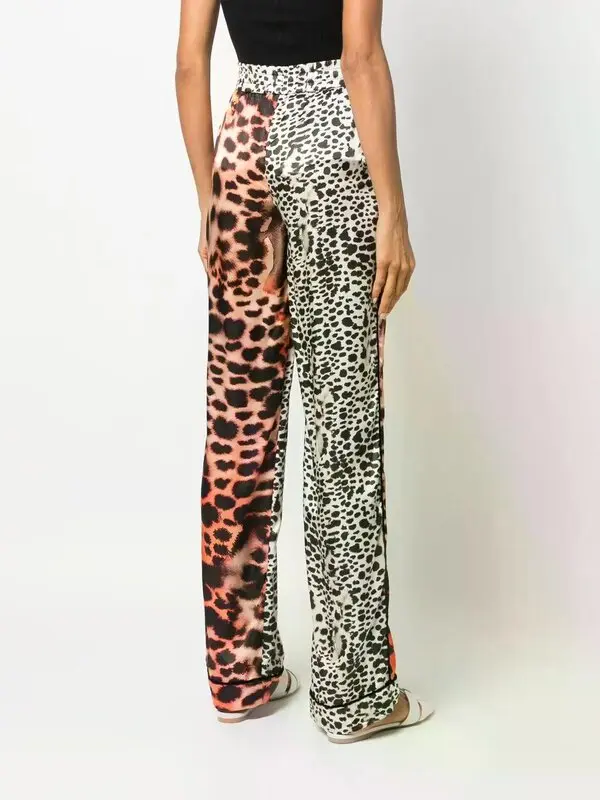 Roberto Cavalli Leopard Print Panelled Trousers