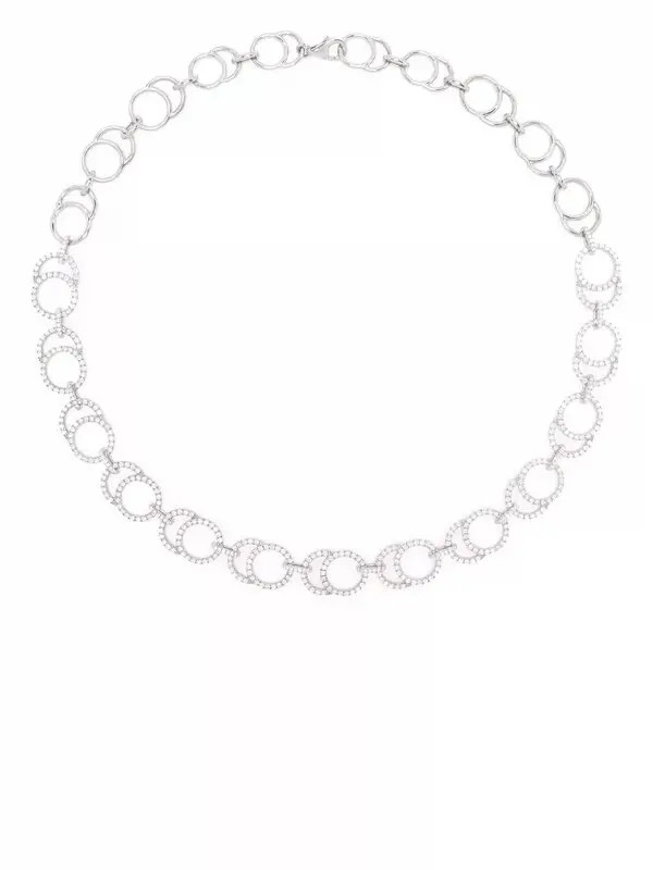 COURBET 18kt Recycled White Gold Celeste Pavé Laboratory-grown Diamond Necklace - Silver