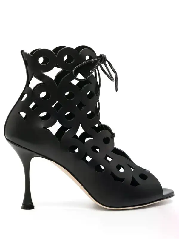 Manolo Blahnik Taralo 90mm Cut-out Boots - Black