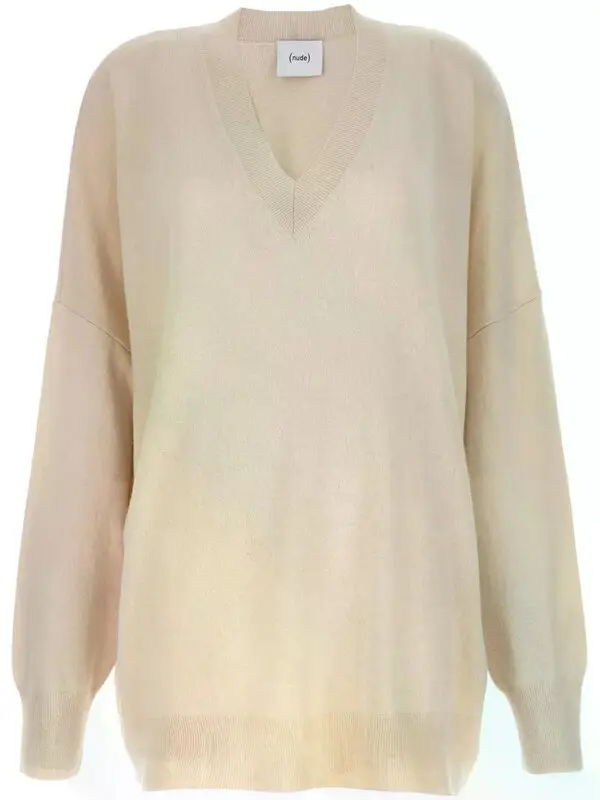 NUDE Wool V-neck Drop Shoulder Sweater