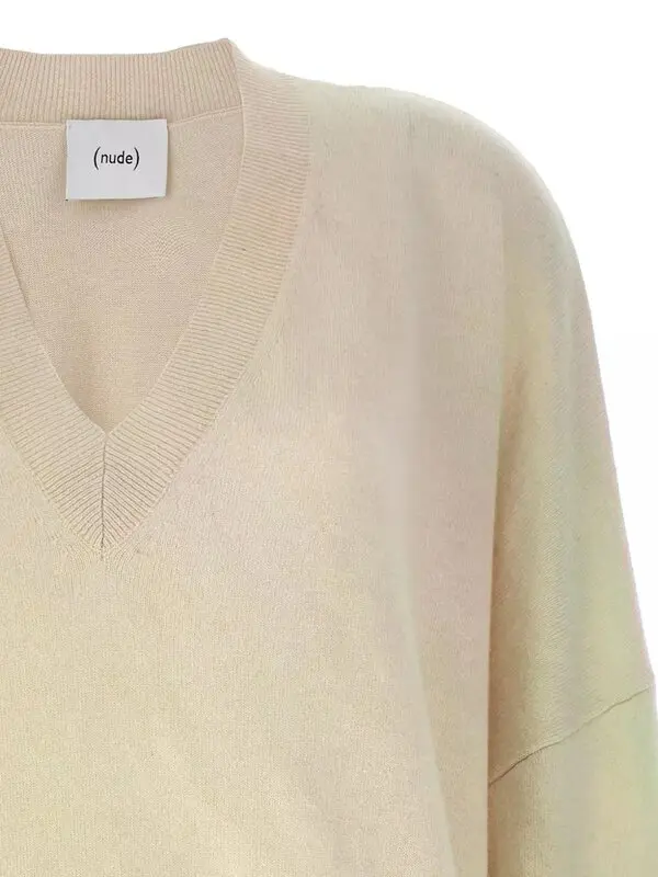 NUDE Wool V-neck Drop Shoulder Sweater