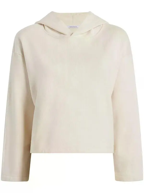Another Tomorrow Cropped Jersey Hoodie - Neutrals