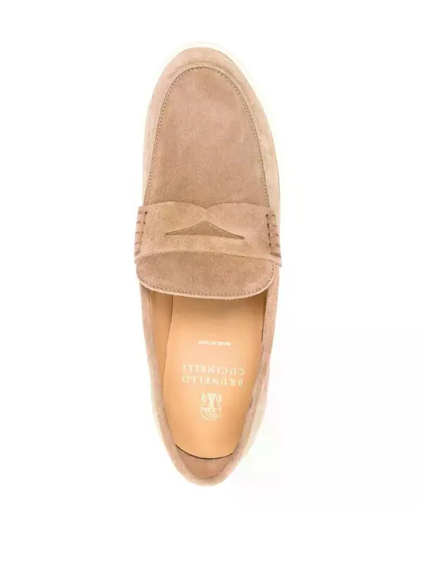 Brunello Cucinelli Suede Penny Loafers