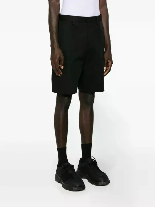 LANVIN Tailored Cotton Shorts With Logo Patch