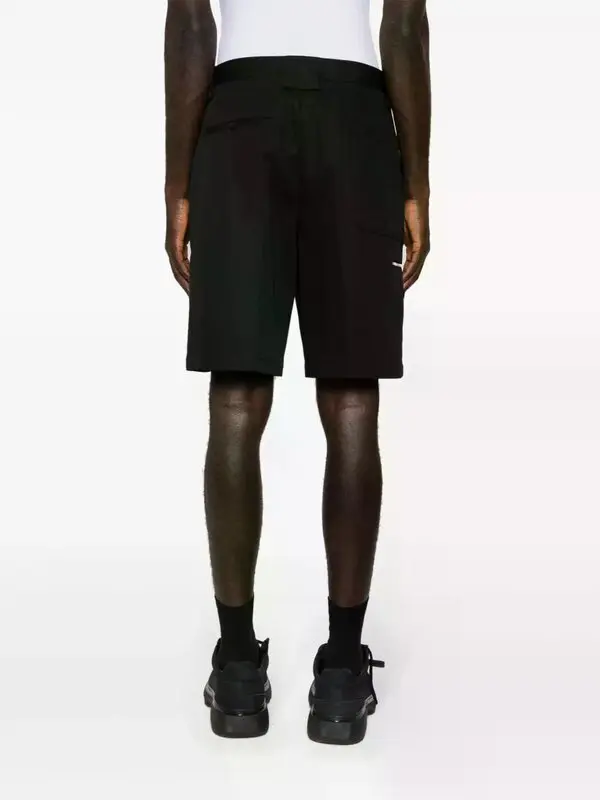 LANVIN Tailored Cotton Shorts With Logo Patch