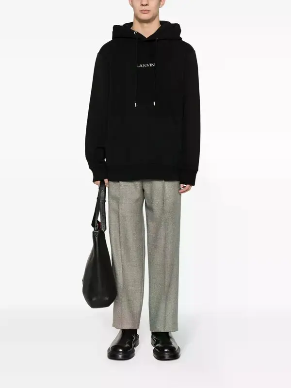 LANVIN Logo-embroidered Cotton Hoodie