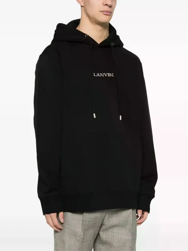 LANVIN Logo-embroidered Cotton Hoodie
