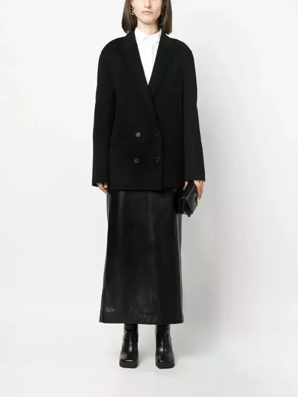 Philosophy Di Lorenzo Serafini Felted Double Breasted Blazer - Black