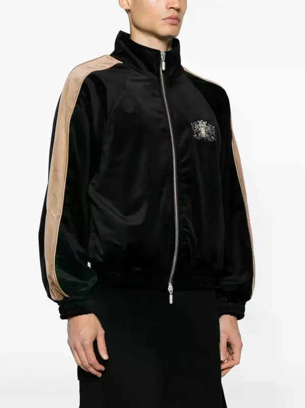 Rhude Sky Lounge Velvet Track Jacket - Black