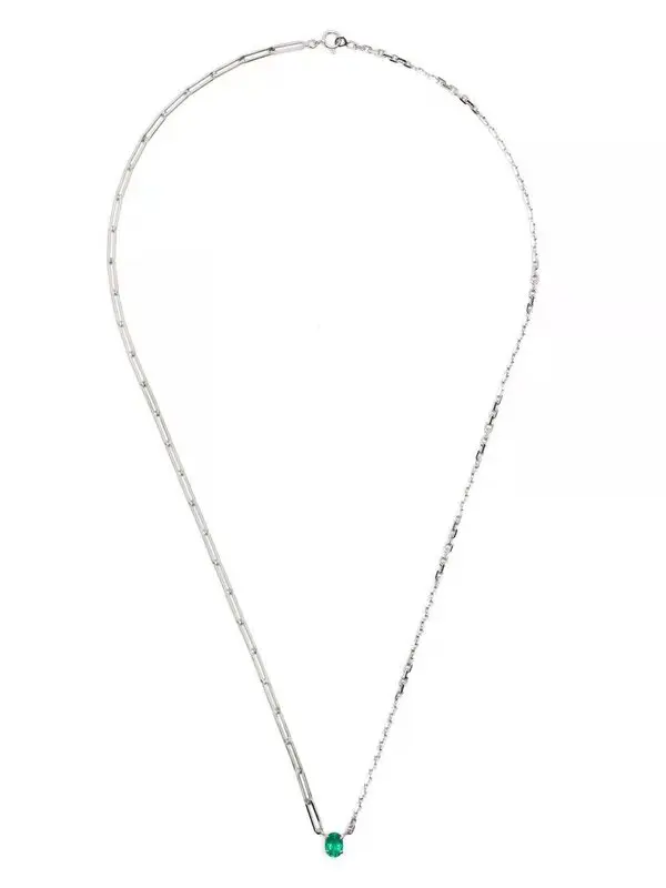 Yvonne Léon 18kt White Gold Emerald Necklace