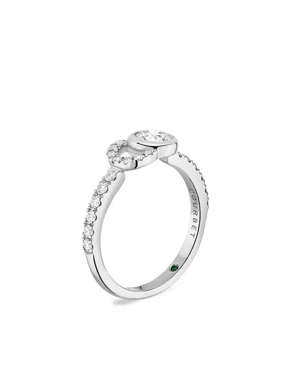 COURBET 18kt Recycled White Gold Half-pavé Laboratory-grown Diamond Ring - Silver