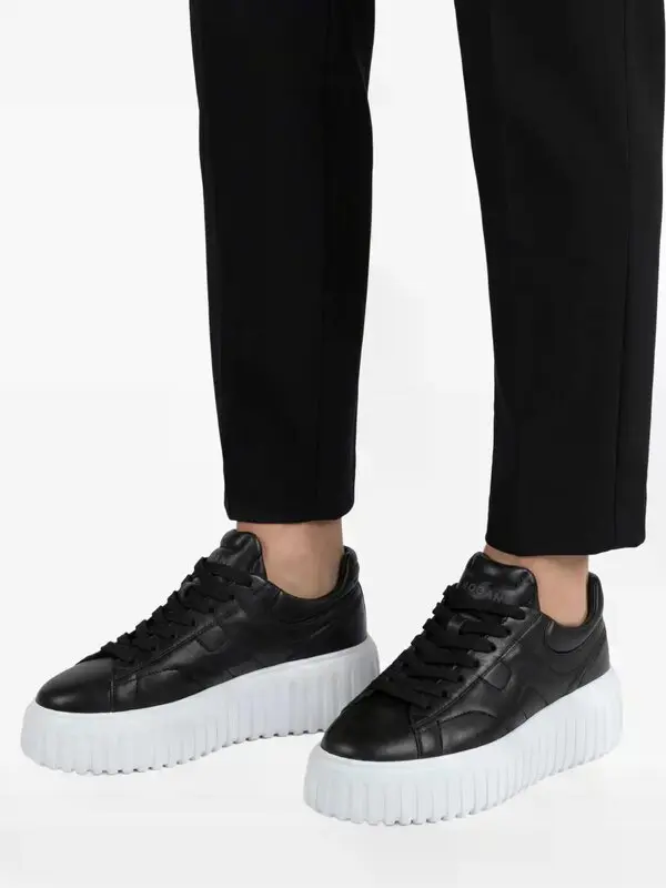 Hogan Quilted Flatform Lace-up Sneakers - Black