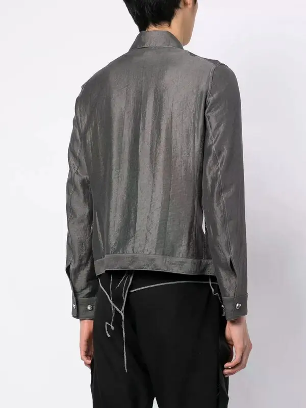 SULVAM Button-up Shirt With Decorative Stitching