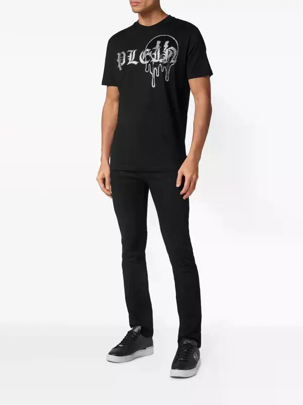 Philipp Plein Rhinestone-logo Cotton T-shirt