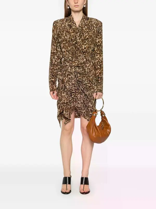 Isabel Marant Étoile Cleora Leopard Print Silk Blend Mini Dress