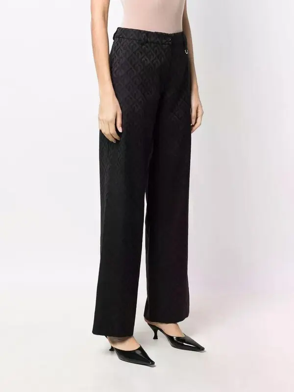 MARINE SERRE Monogram Jacquard Wide-leg Trousers
