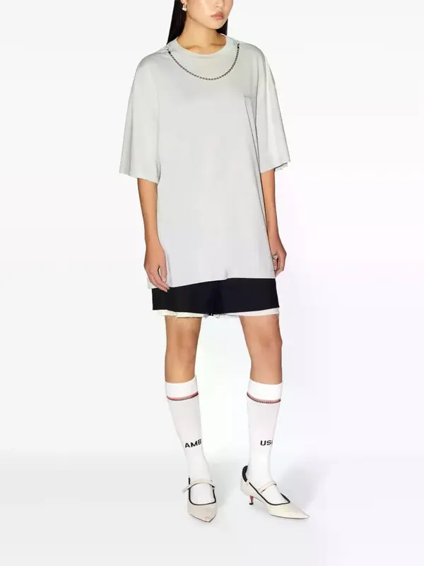 AMBUSH Chain-embellished Organic-cotton T-shirt - Blue