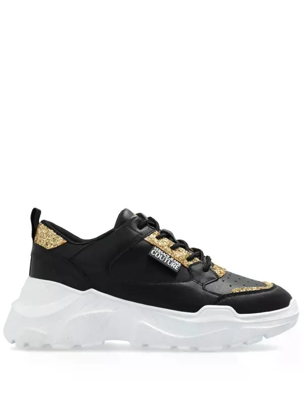Versace Logo-patch Glitter Detailing Sneakers