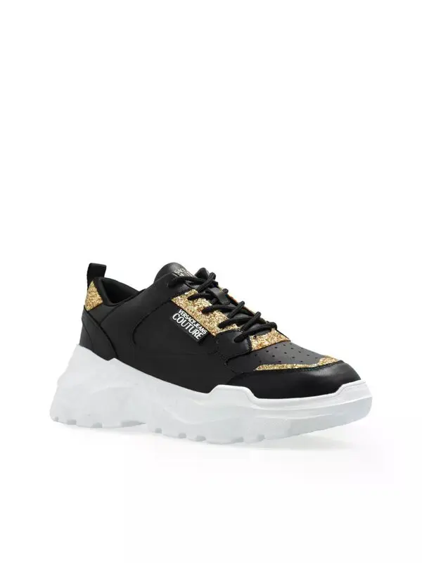 Versace Logo-patch Glitter Detailing Sneakers