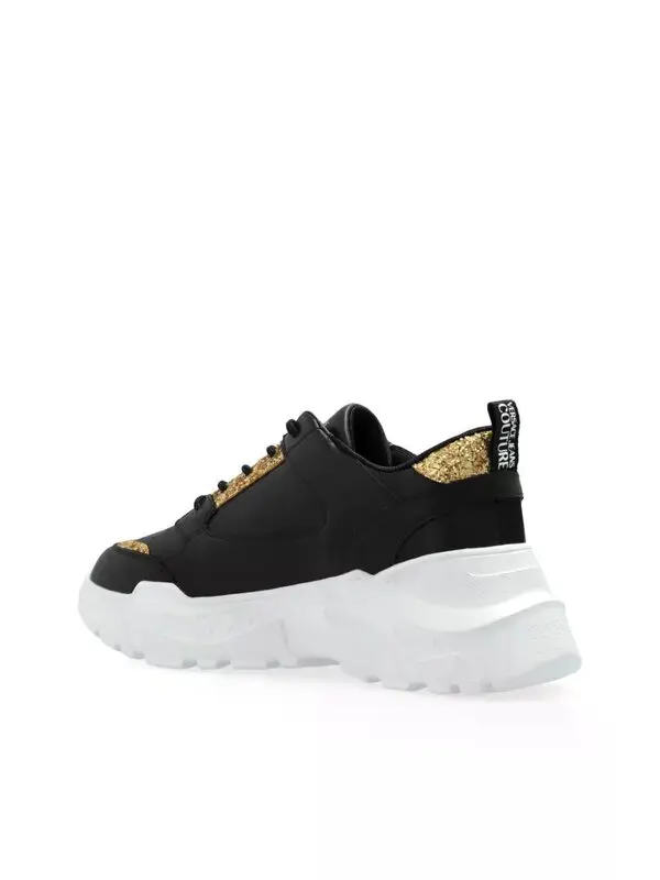 Versace Logo-patch Glitter Detailing Sneakers