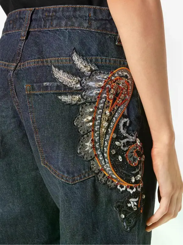 Philipp Plein Appliqué Detail Tapered Jeans