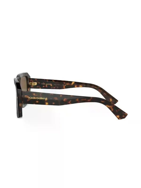 Dolce & Gabbana Tortoiseshell Effect Square Frame Sunglasses - Green