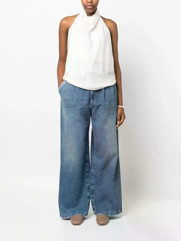 ARMARIUM Wide-leg Pleated Jeans - Blue