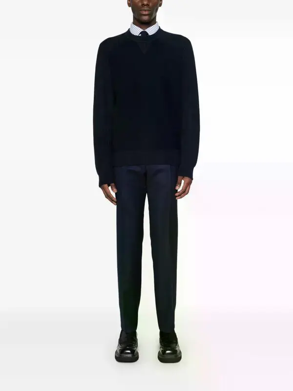 BOSS Panelled Crew Neck Sweater - Blue