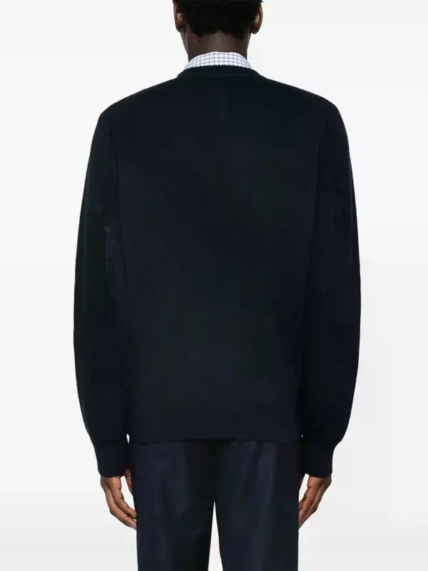 BOSS Panelled Crew Neck Sweater - Blue