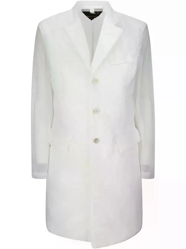 Comme Des Garçons Single-breasted Coat - White