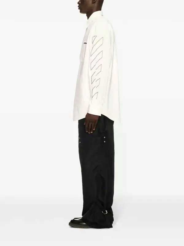 Off-White Printed-sleeves Cotton Shirt