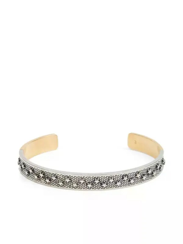 MAISON MARGIELA Star-pattern Textured Cuff Bracelet - Silver