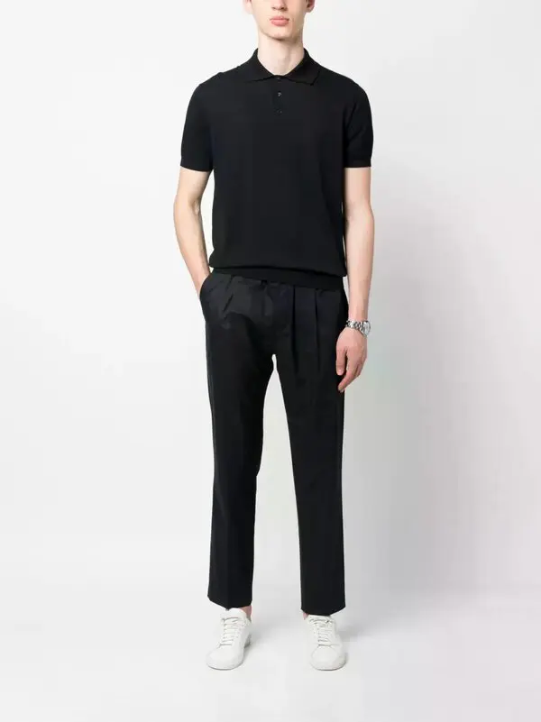 Malo Fine-knit Cotton Polo Shirt - Blue