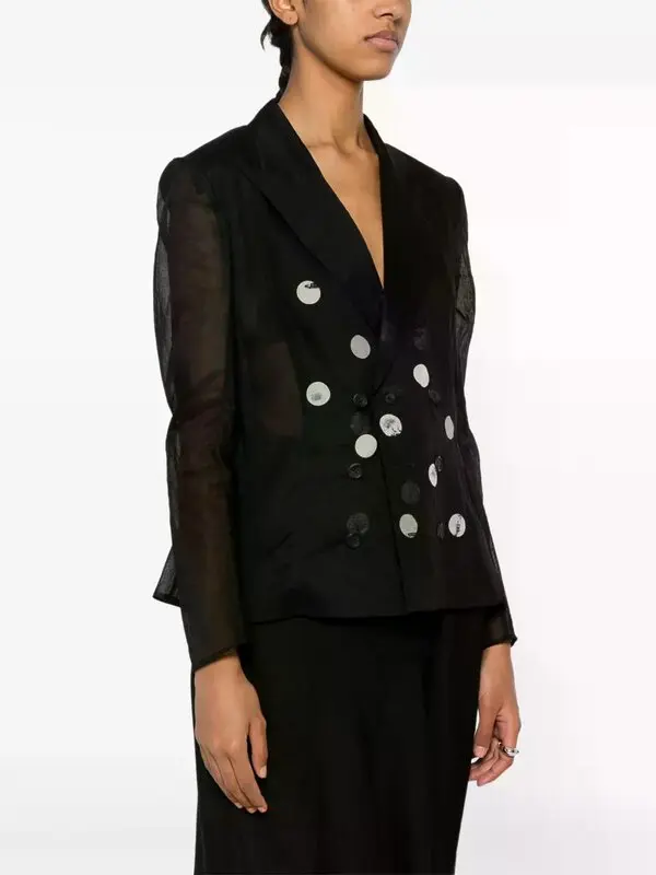 Yohji Yamamoto Double-breasted Polka Dot Blazer