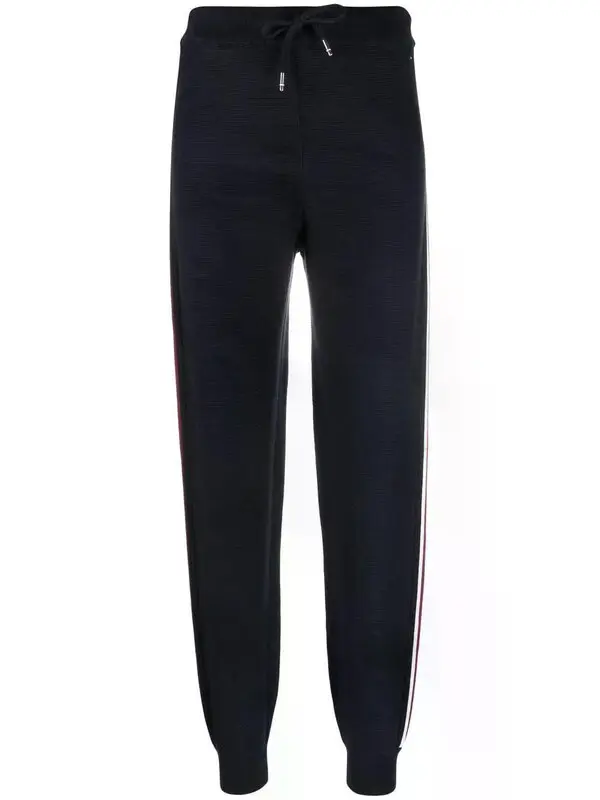 Tommy Hilfiger Side Stripe Cotton Track Pants - Blue