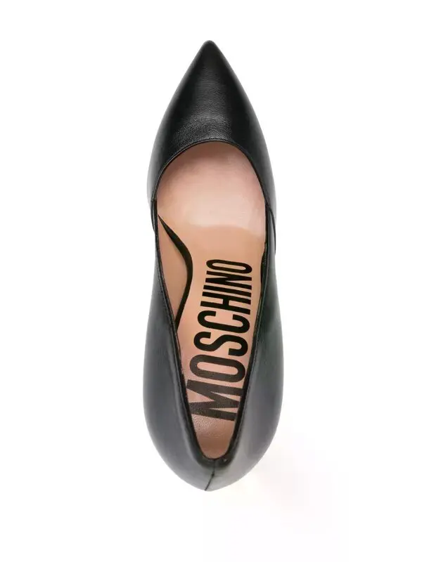 Moschino 105mm Heart-appliqué Leather Pumps