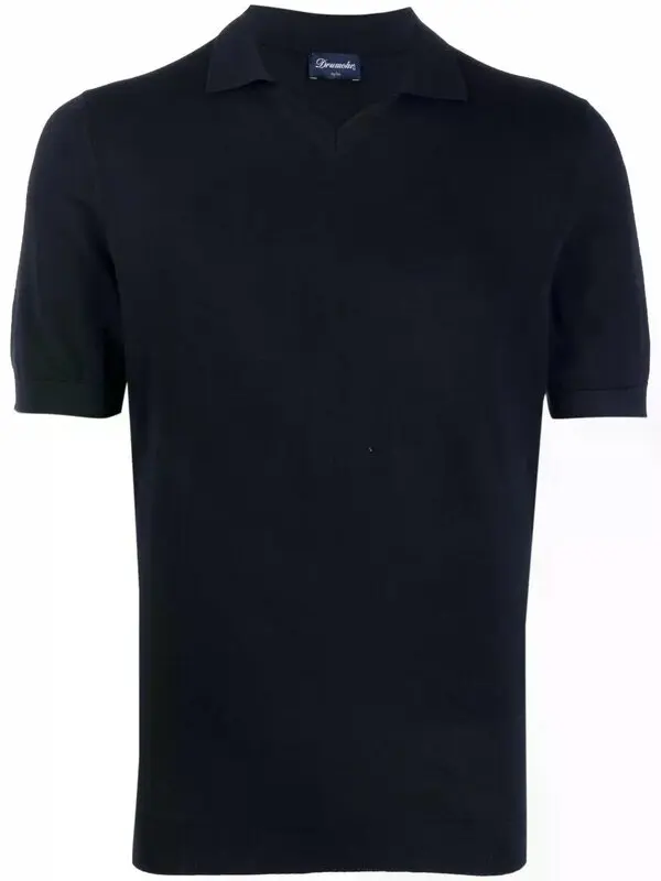 DRUMOHR Short-sleeve Knit Polo Shirt