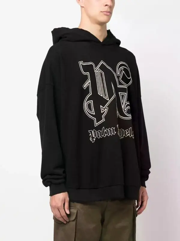 Palm Angels Logo-embroidered Cotton Hoodie