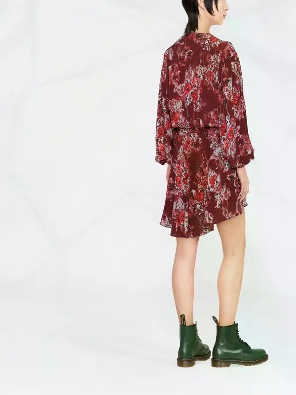 IRO PARIS Azula Floral Print V-neck Dress