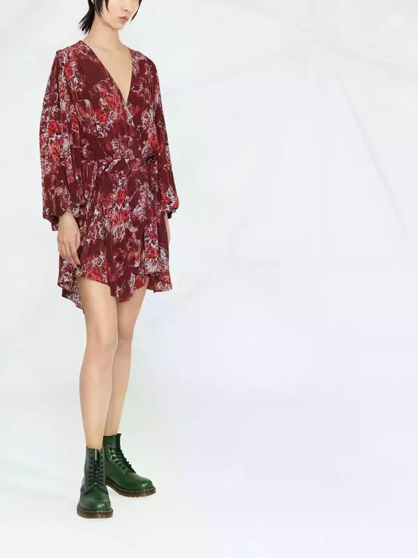 IRO PARIS Azula Floral Print V-neck Dress