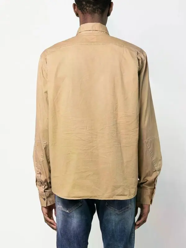Dsquared2 Logo-embroidered Button-up Shirt - Neutrals