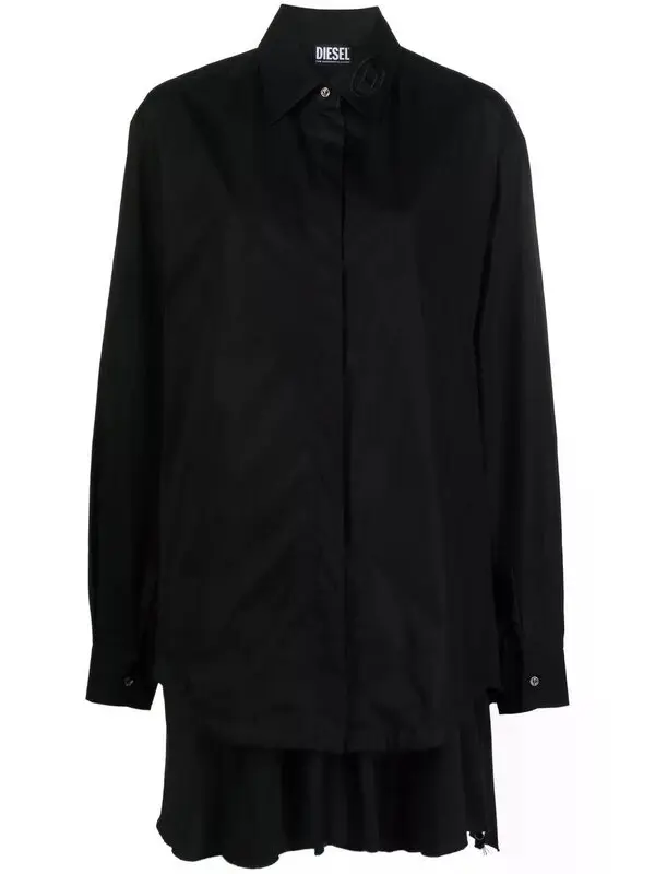 DIESEL® Cotton Logo-embroidered Shirt - Black