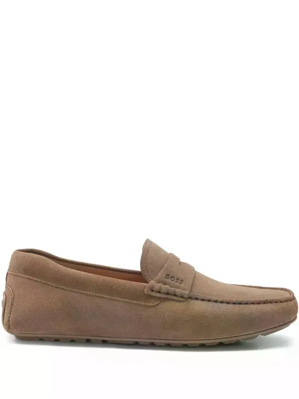 BOSS Suede Loafers With Penny Trim