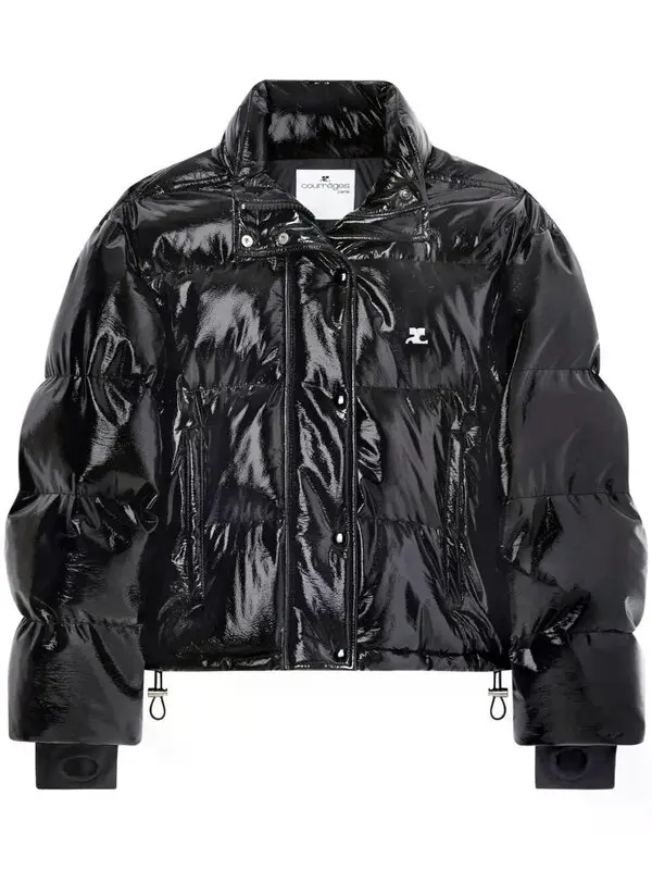 COURREGES Vinyl Logo-print Padded Jacket