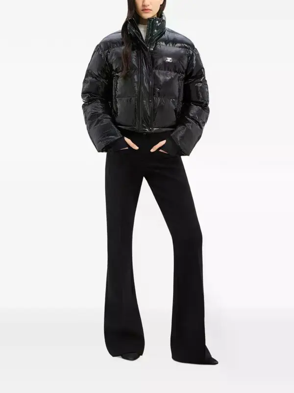 COURREGES Vinyl Logo-print Padded Jacket