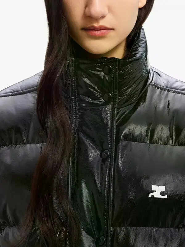COURREGES Vinyl Logo-print Padded Jacket