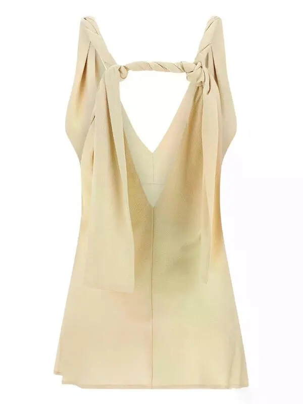 ARMARIUM Livia Sleeveless V-neck Top With Knot Detailing - Neutrals