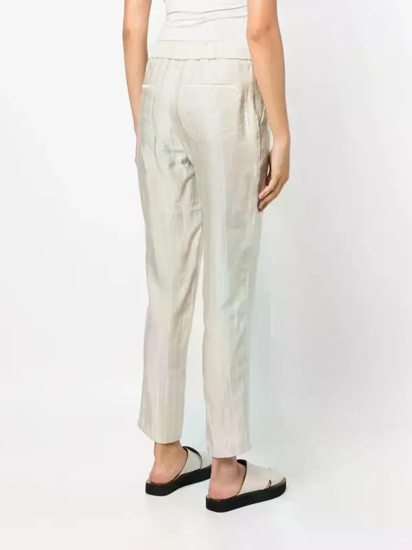 Lorena Antoniazzi Striped Slim-cut Linen Blend Trousers